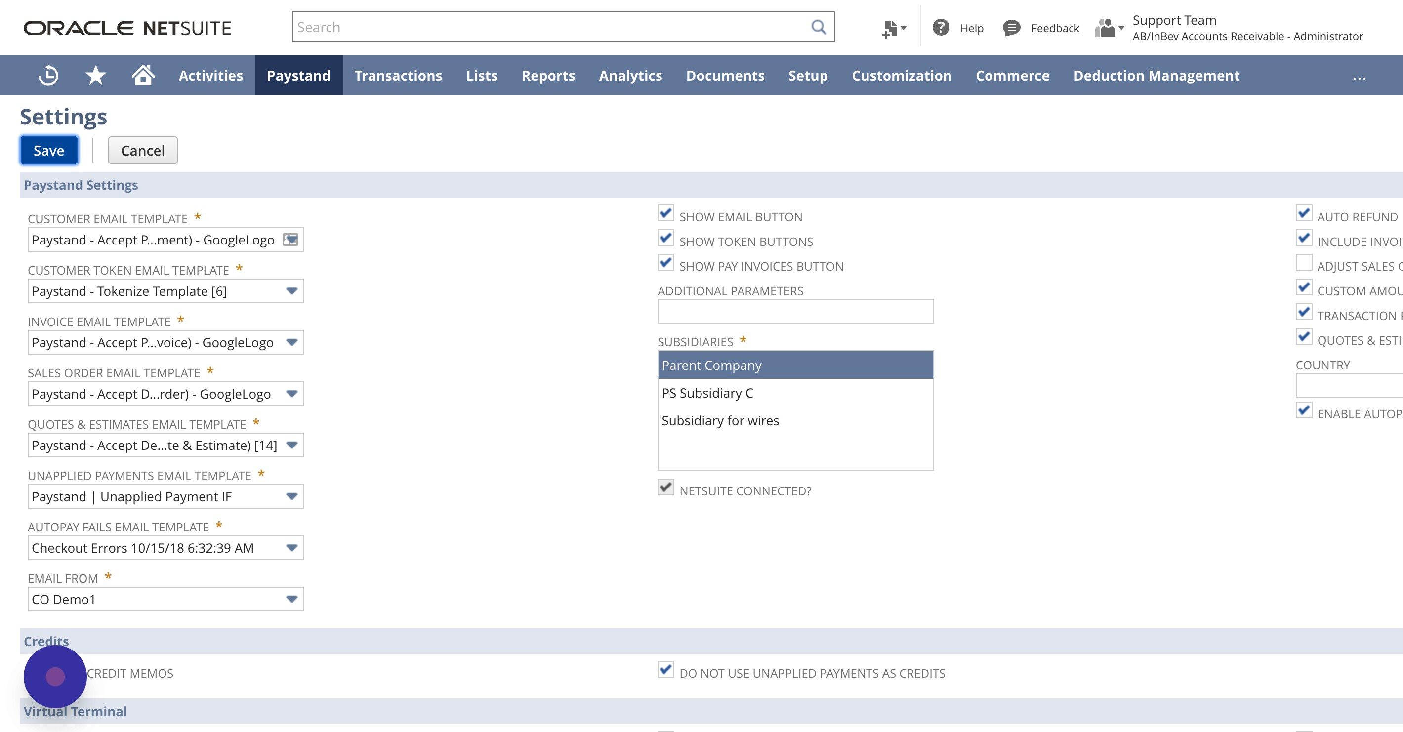 How to enable Credit Memos in Netsuite – Paystand Help Center