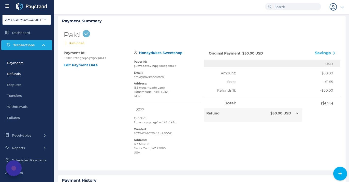 How to process a Refund in the Paystand Dashboard – Paystand Help Center