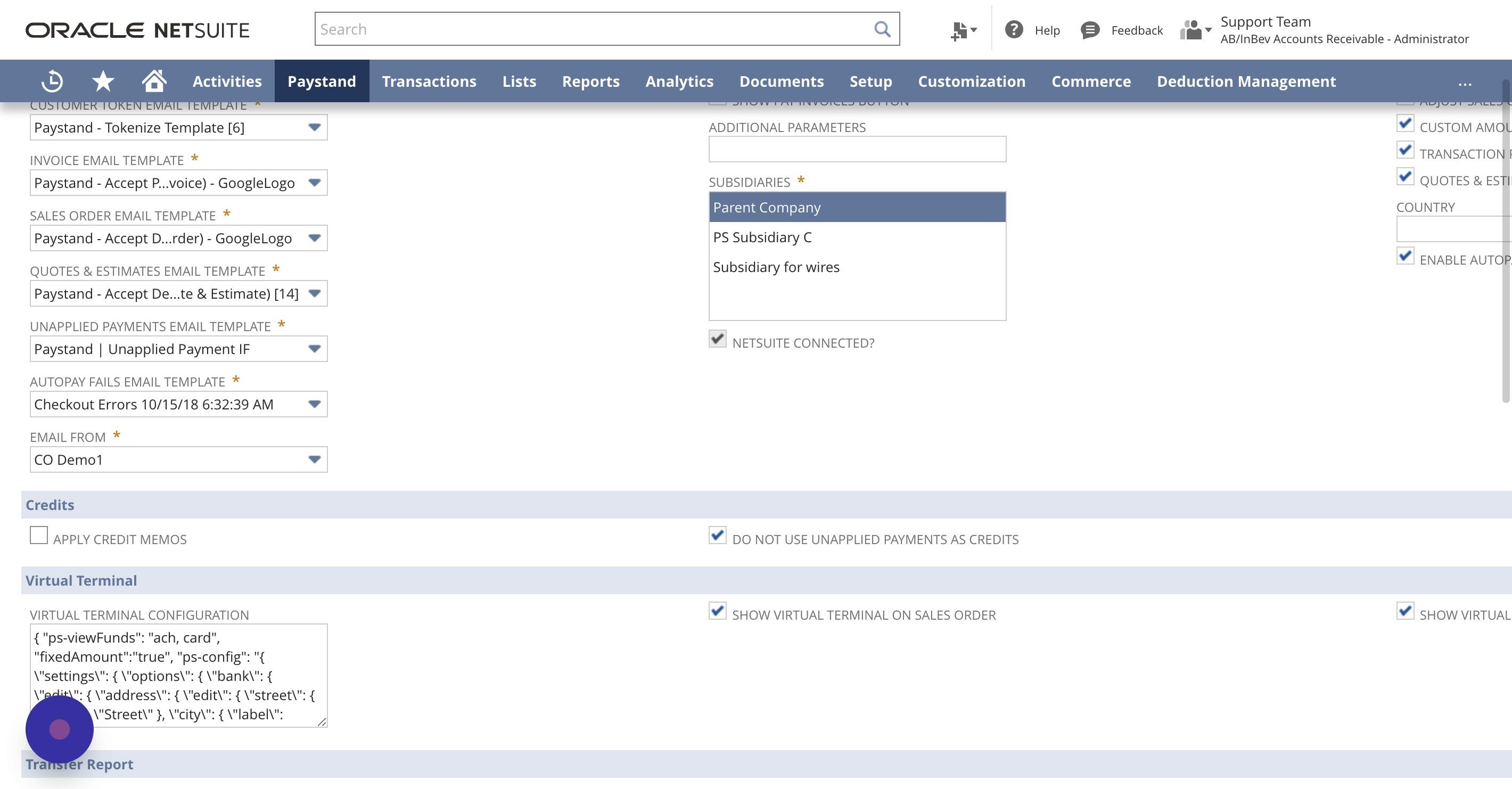 How to enable Credit Memos in Netsuite – Paystand Help Center
