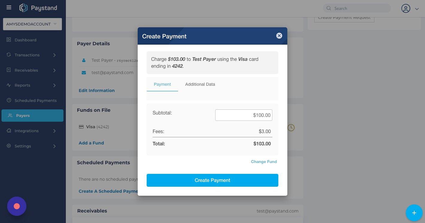 How to charge a payer's saved fund – Paystand Help Center