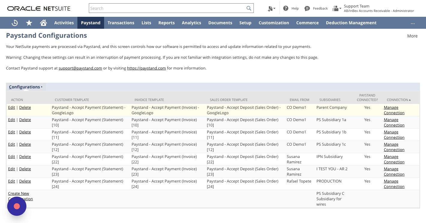 Changes for GL accounts in Netsuite – Paystand Help Center