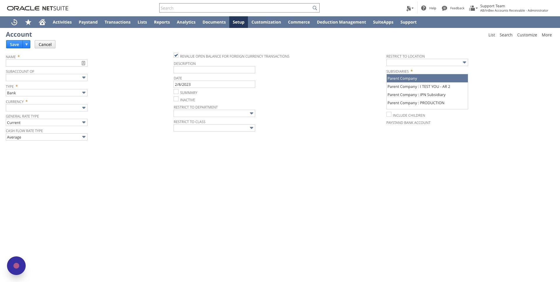 Changes for GL accounts in Netsuite – Paystand Help Center