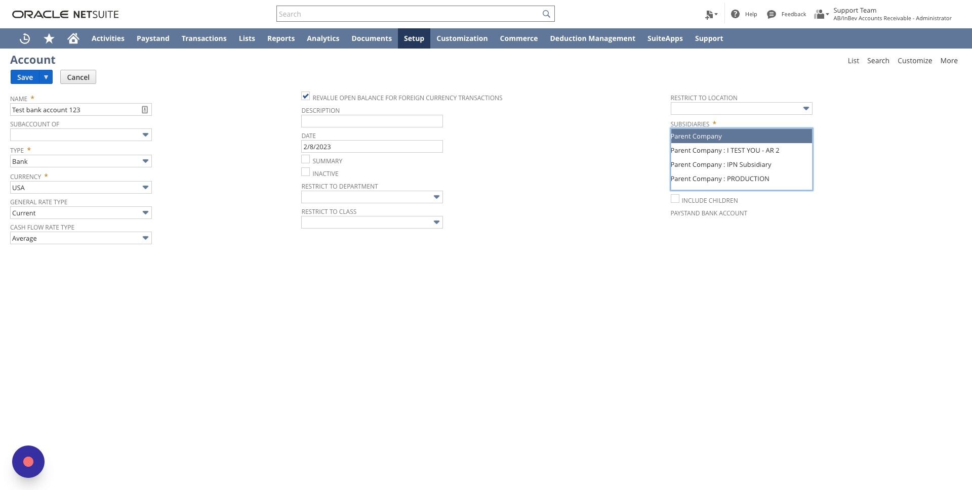 Changes for GL accounts in Netsuite – Paystand Help Center