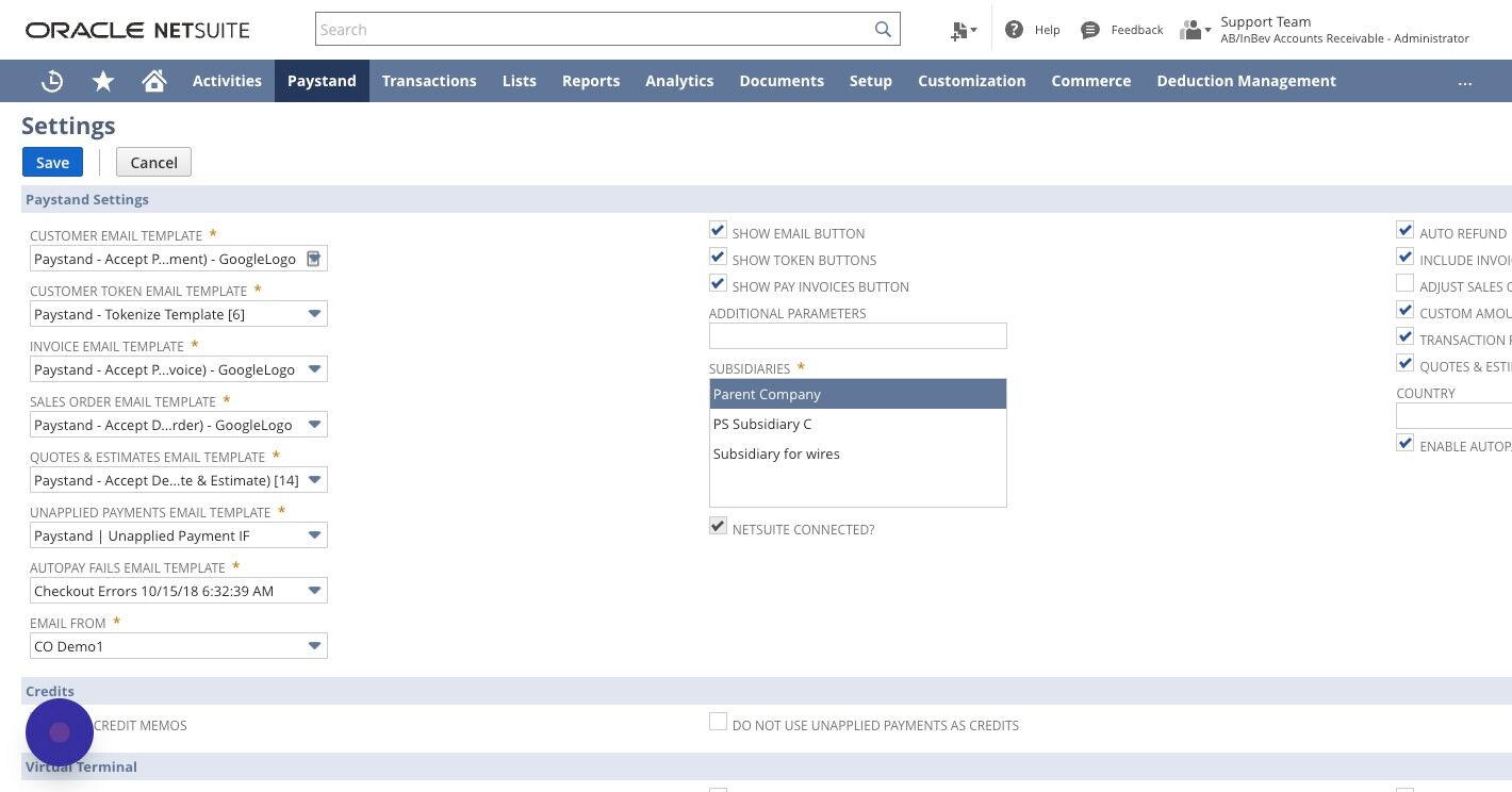 Changes for GL accounts in Netsuite – Paystand Help Center