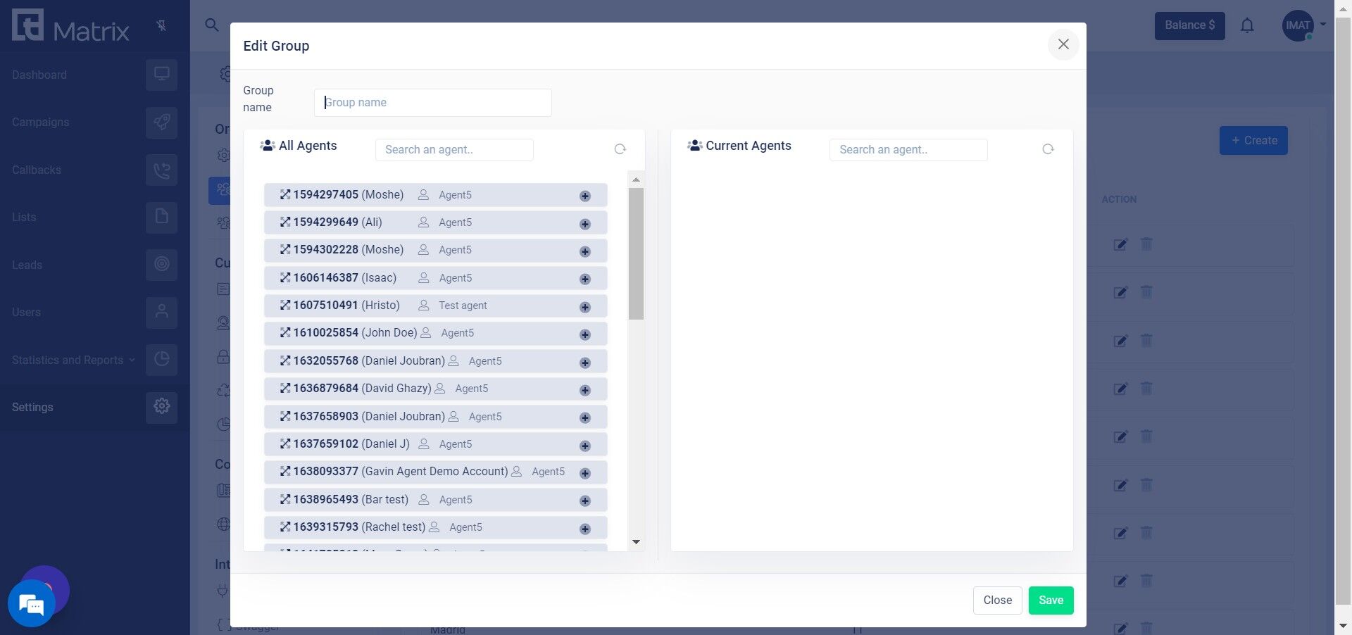 Matrix - Settings Organization