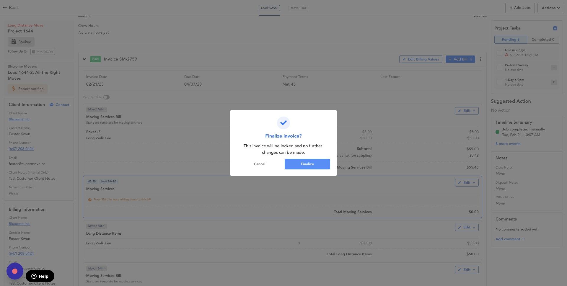 Finalizing Invoices (Manual and Automatic) – Supermove Help Center