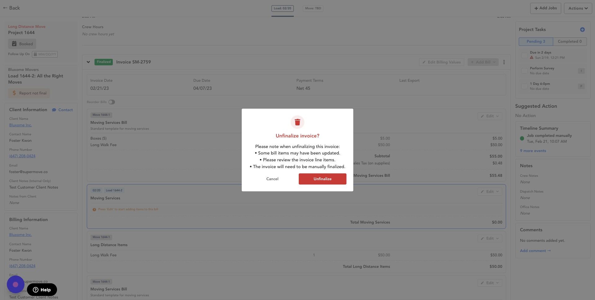 Finalizing Invoices (Manual and Automatic) – Supermove Help Center
