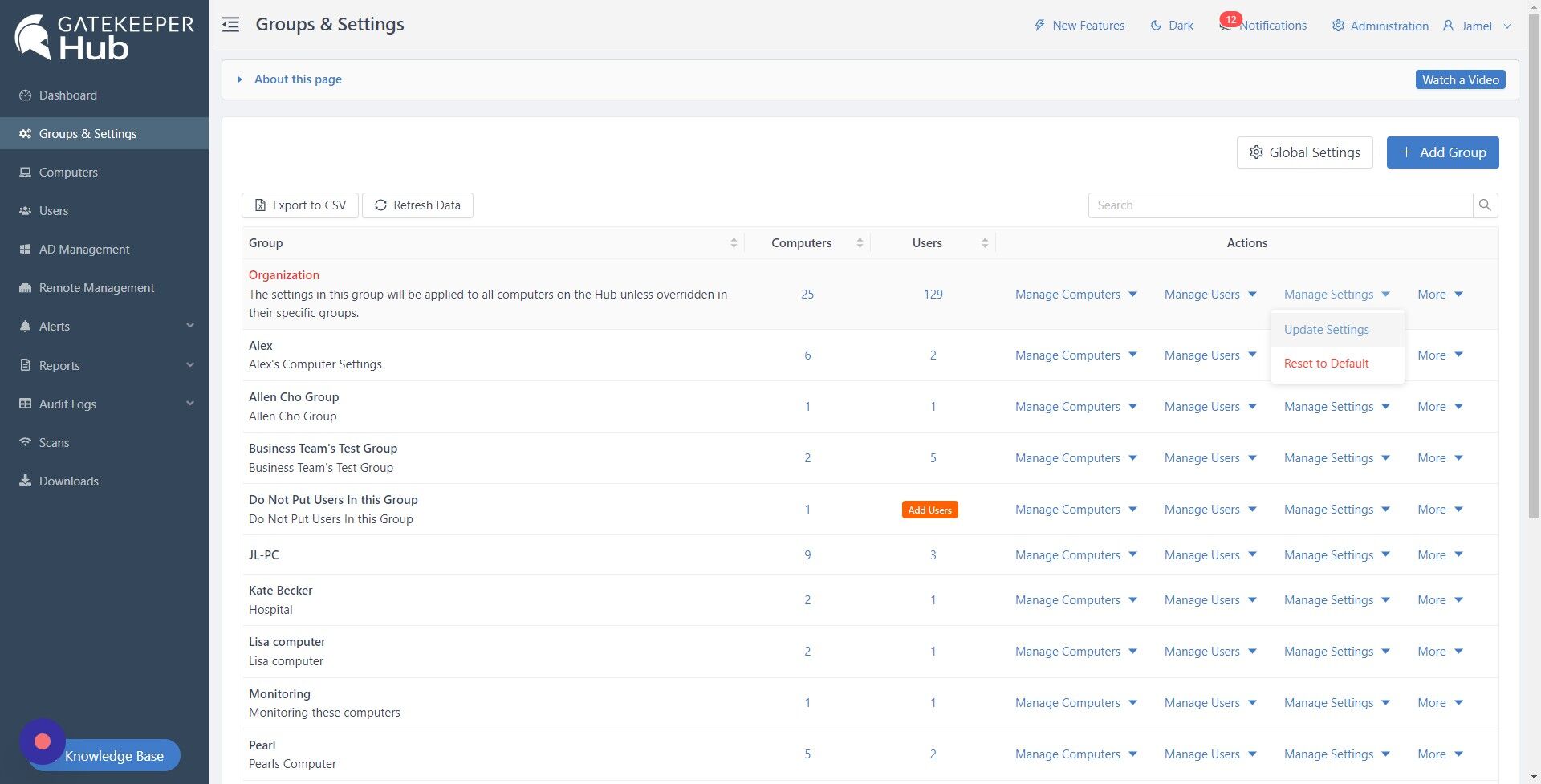 How to disable a remote session through the GateKeeper Hub. – GateKeeper