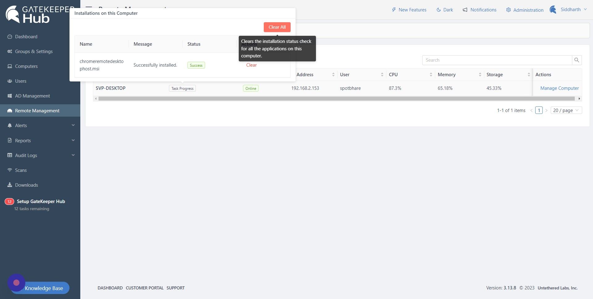 How to install an Application via Remote Management. – GateKeeper