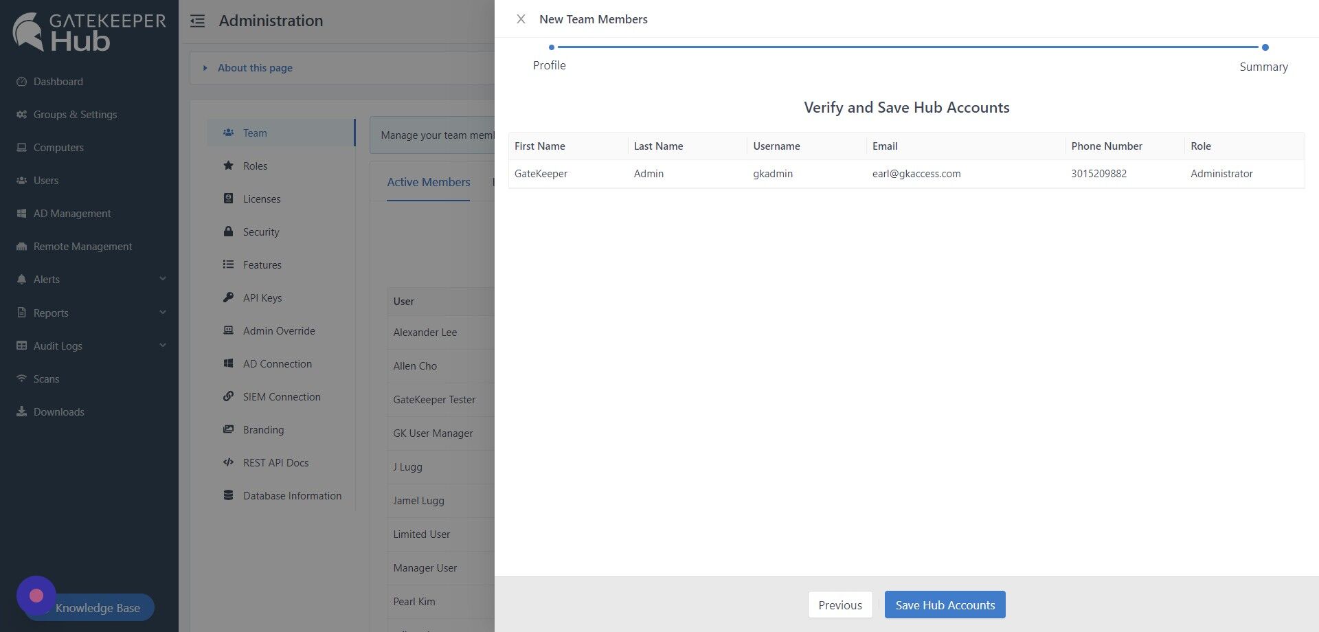 How to add a GateKeeper Hub Admin User. – GateKeeper