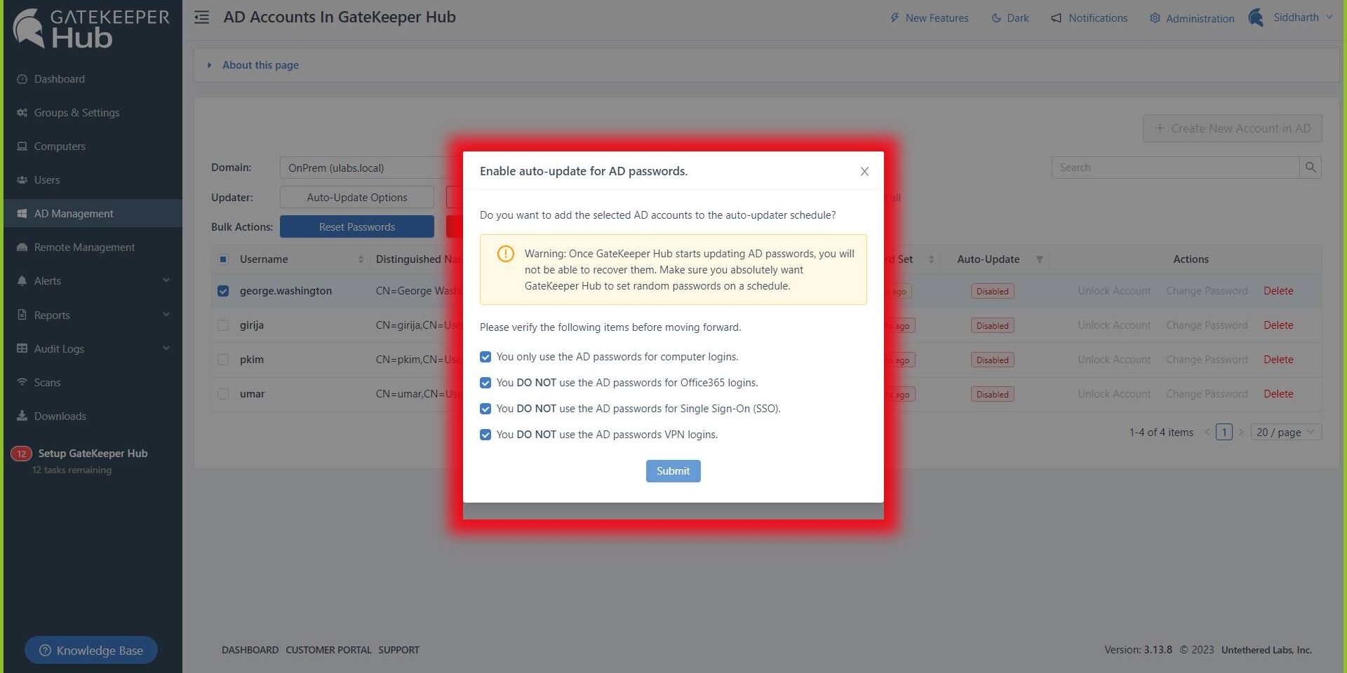 How to Set up Automatic Password Recycling in GateKeeper Hub. – GateKeeper