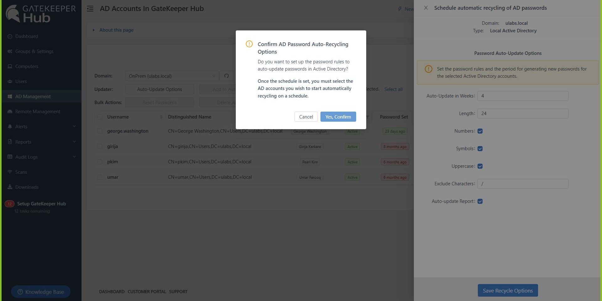 How to Set up Automatic Password Recycling in GateKeeper Hub. – GateKeeper
