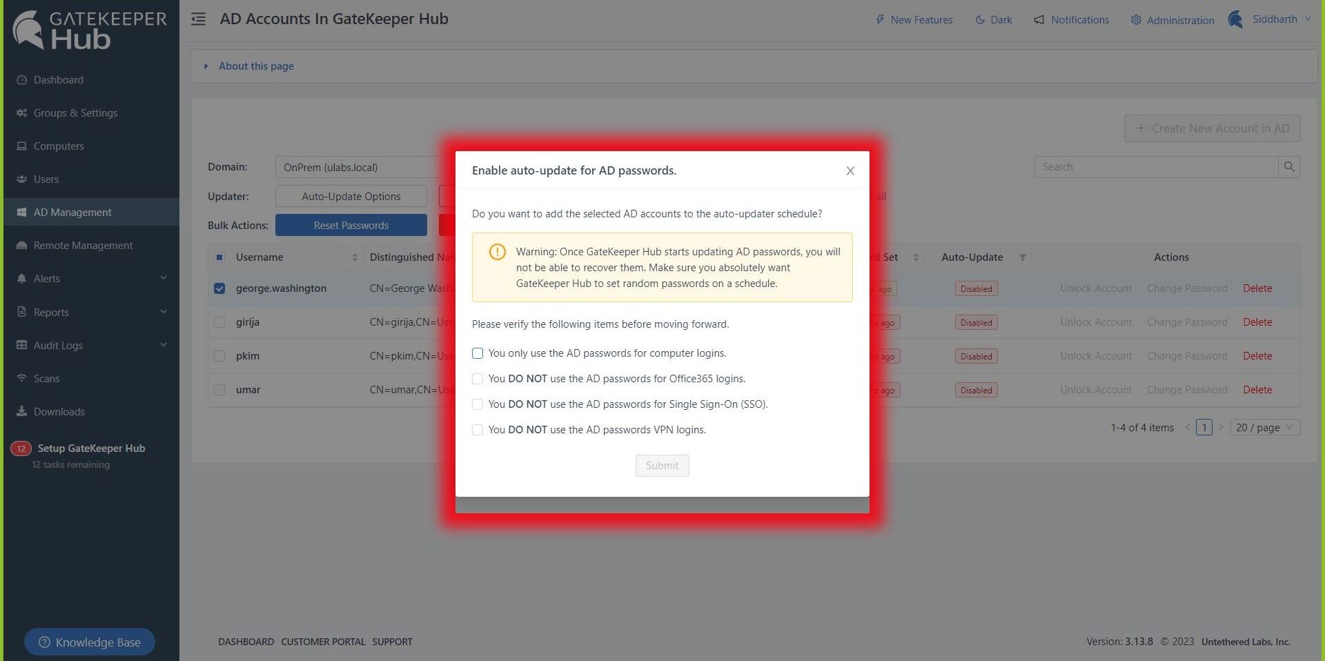 How to Set up Automatic Password Recycling in GateKeeper Hub. – GateKeeper