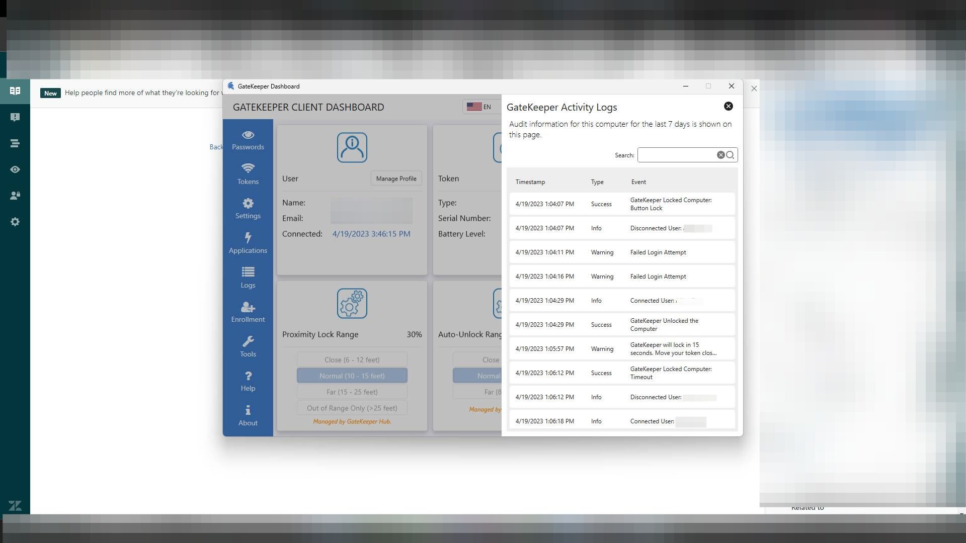 How to see why GateKeeper locked the computer from client app. – GateKeeper