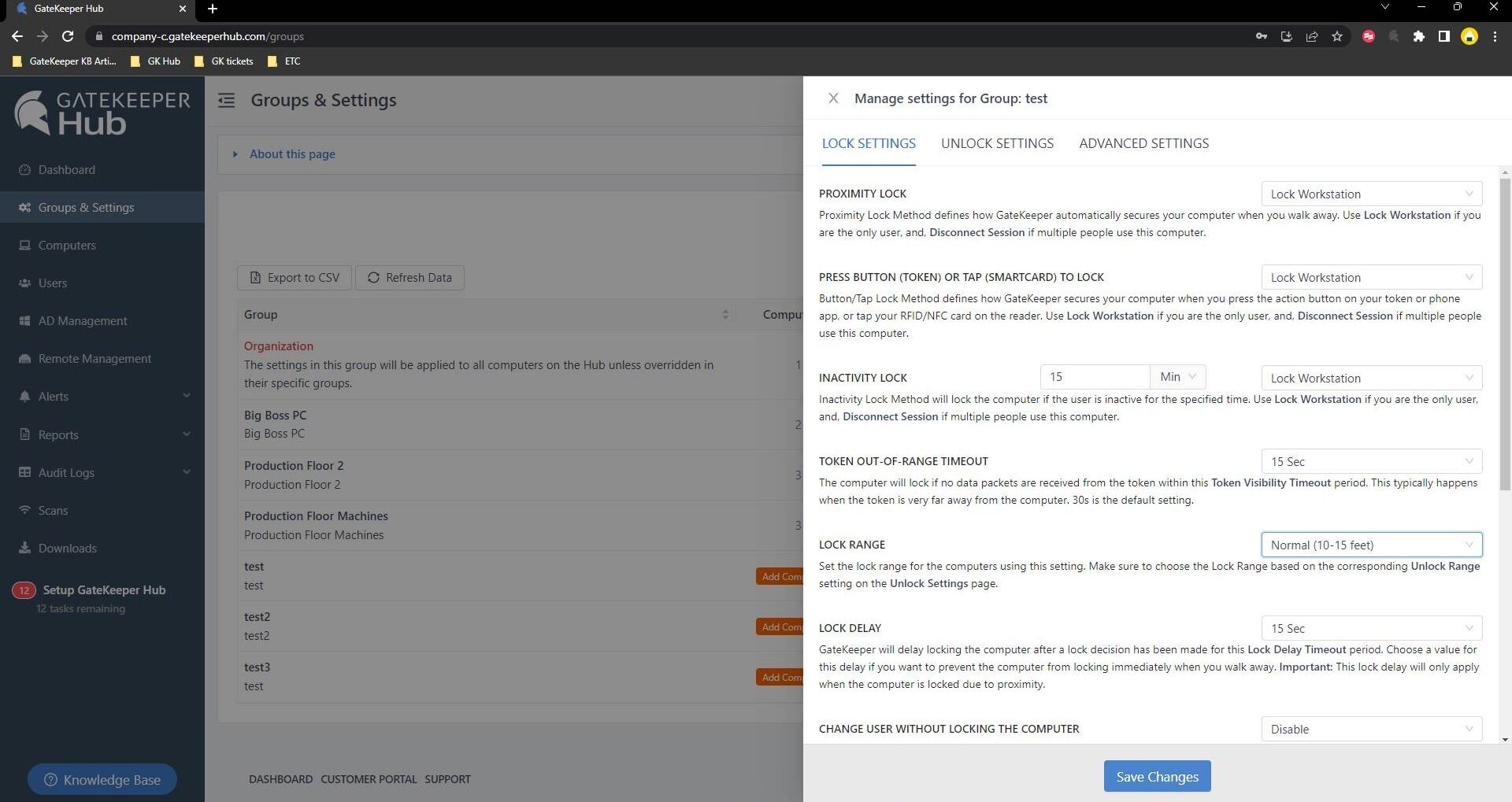 How to change Lock Range settings? – GateKeeper