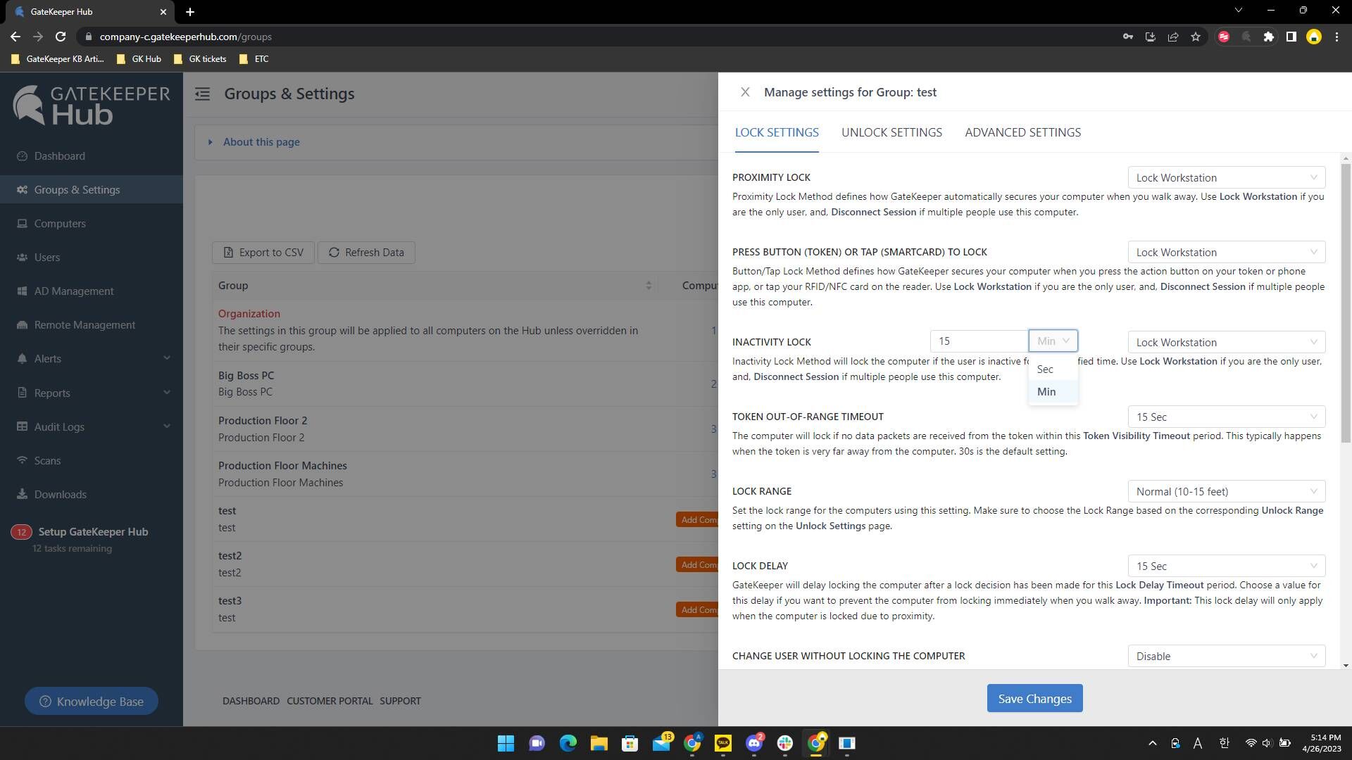 How to change Inactivity Lock settings? – GateKeeper