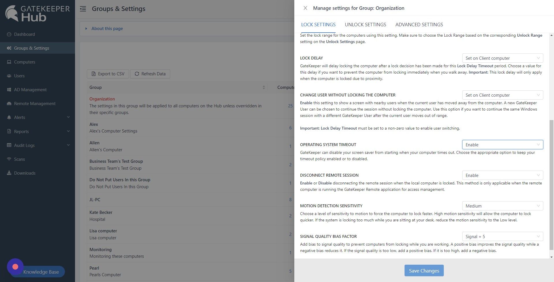 How to change the operating system timeout using the GateKeeper Hub. – GateKeeper