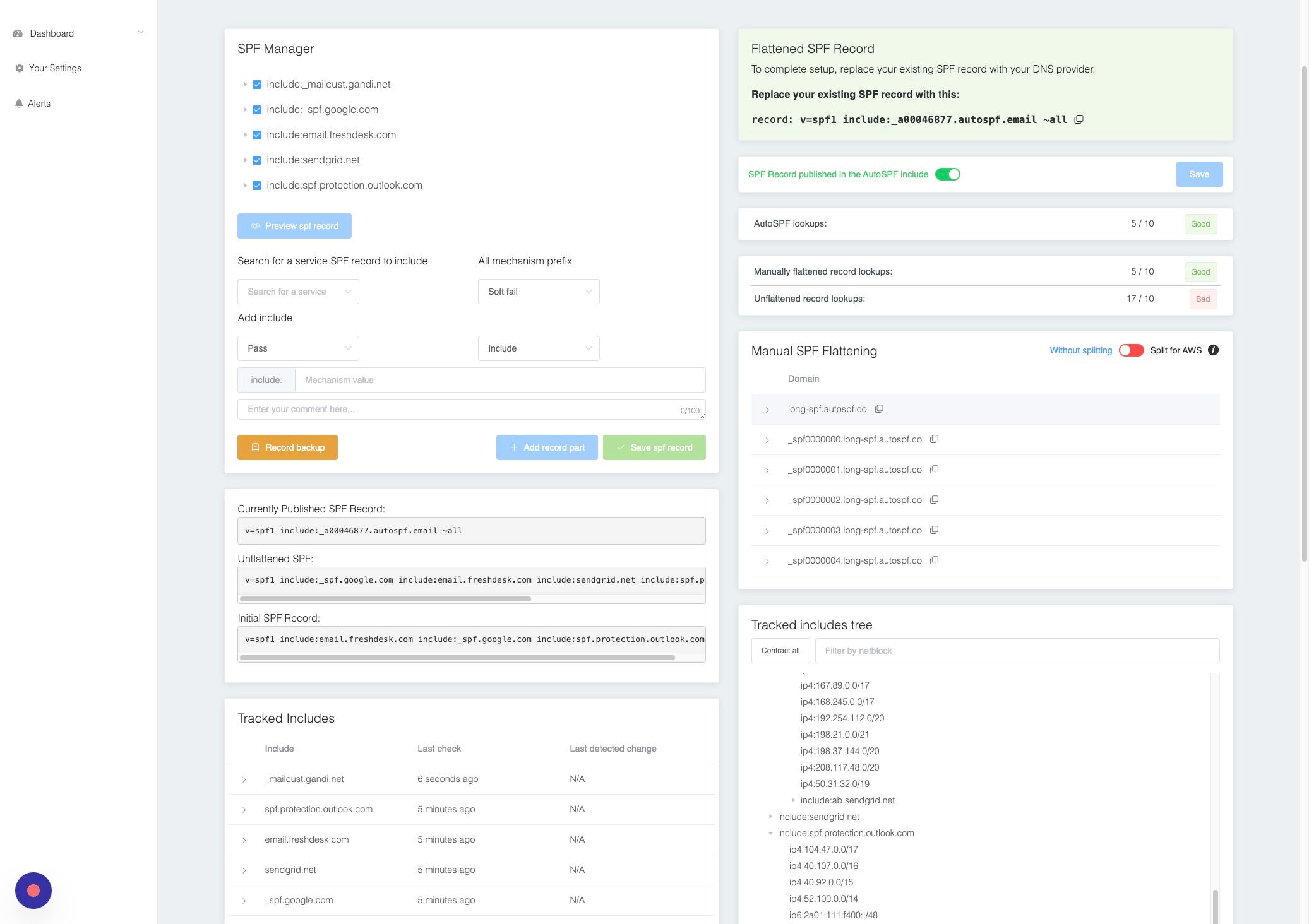 Can I manually flattened my DNS SPF record ? : Automatic SPF Management