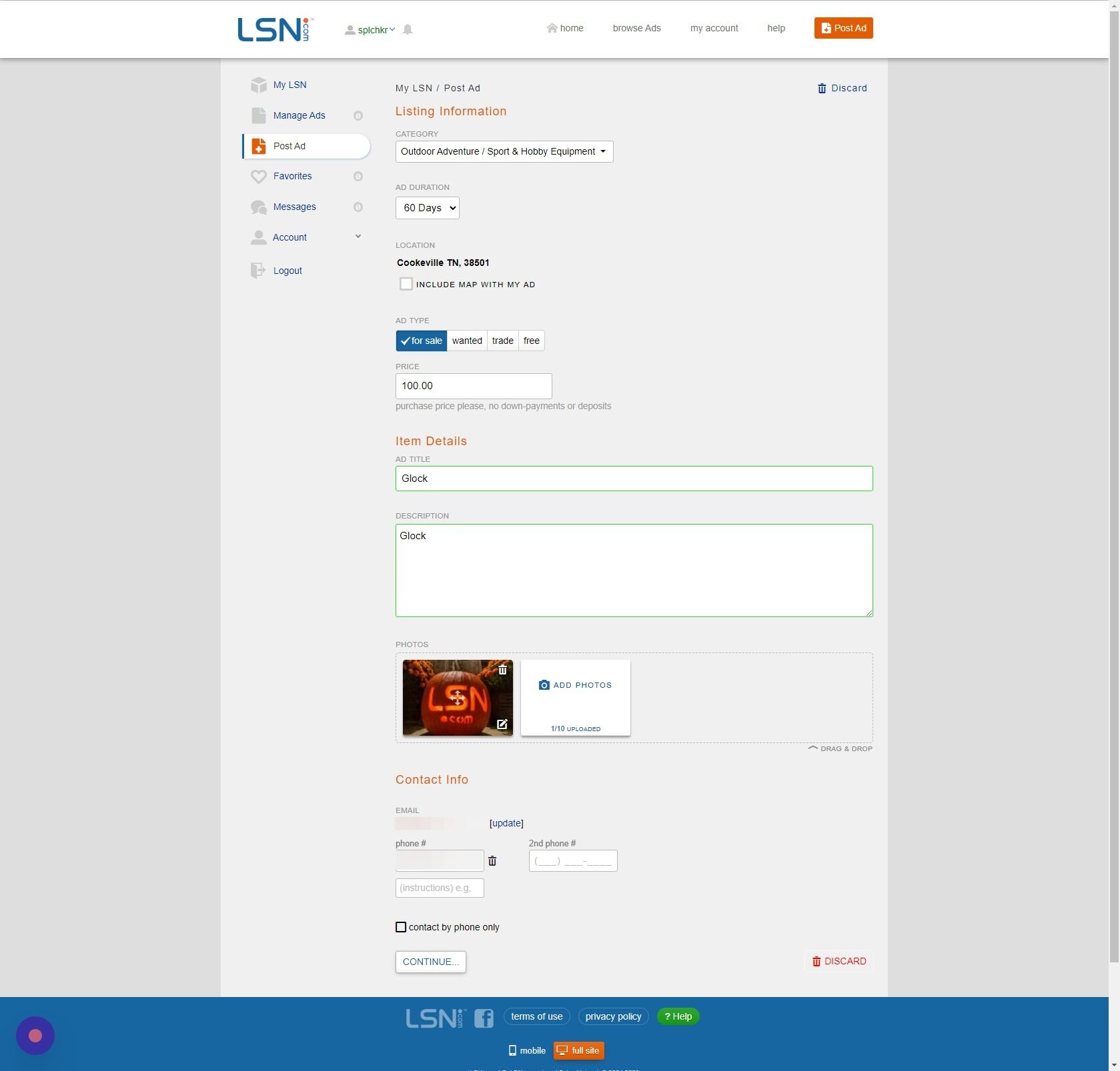 Posting Ads – LSN Support