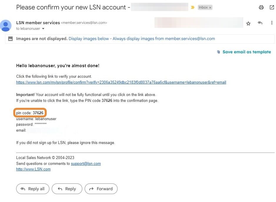 Registering a new account – LSN Support