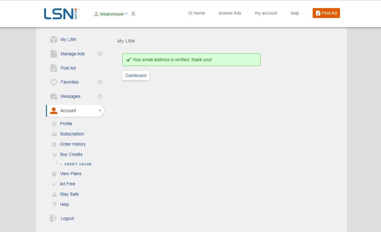 Registering a new account – LSN Support