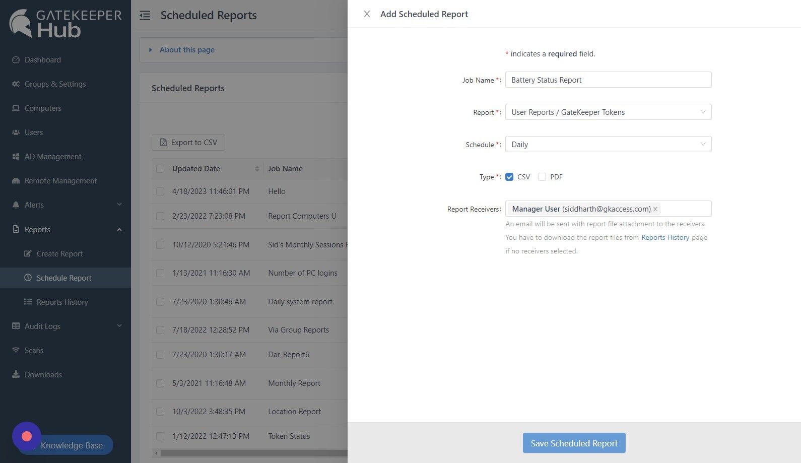 How to schedule an automated report about the token's battery status ...