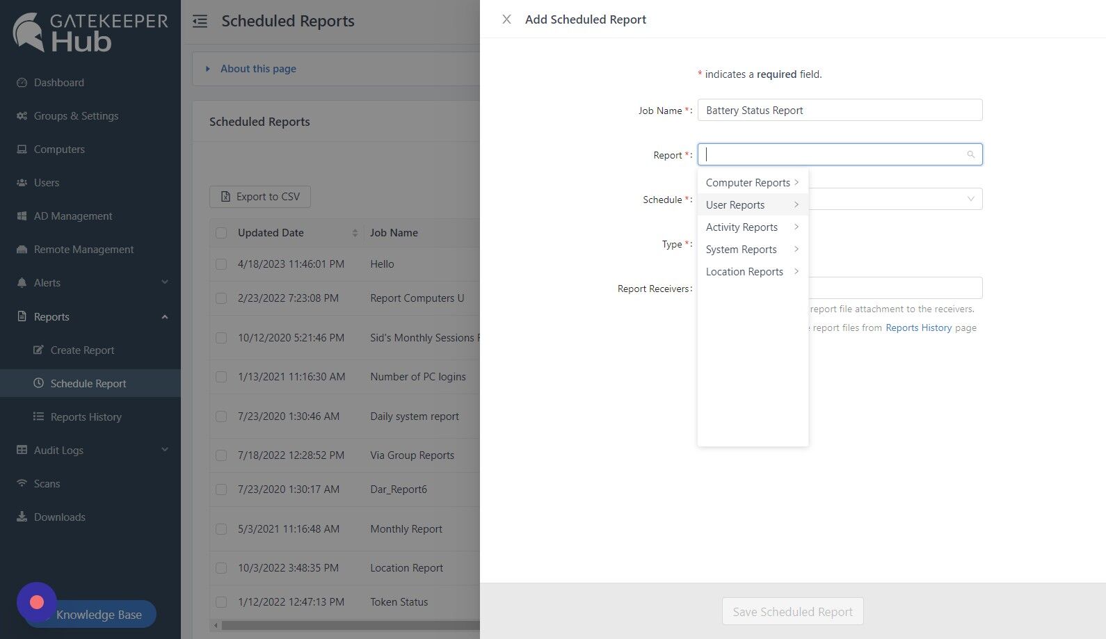 How to schedule an automated report about the token's battery status ...