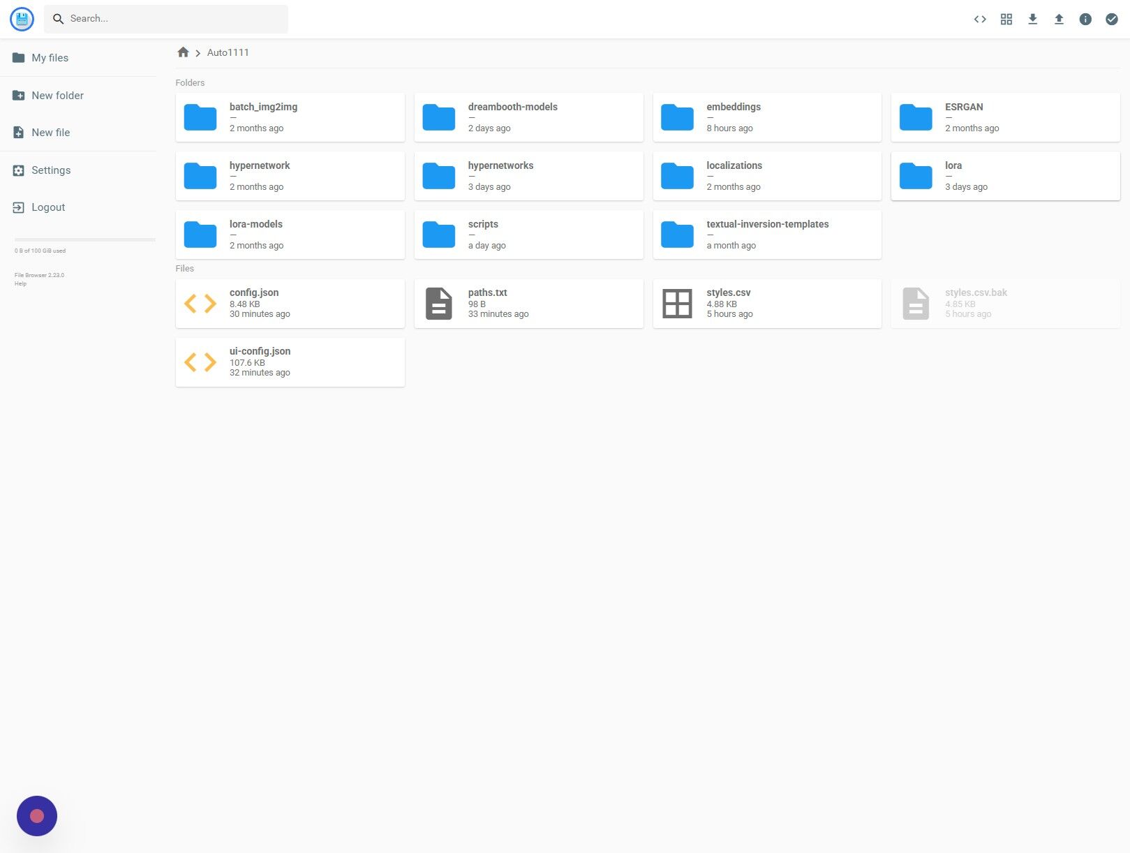 Navigating the file explorer