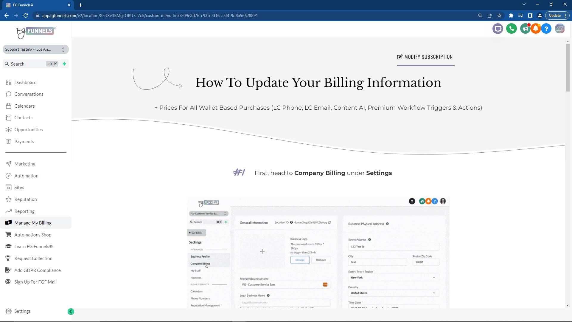 How to Modify Your FGF Subscription - FG Funnels Help Library