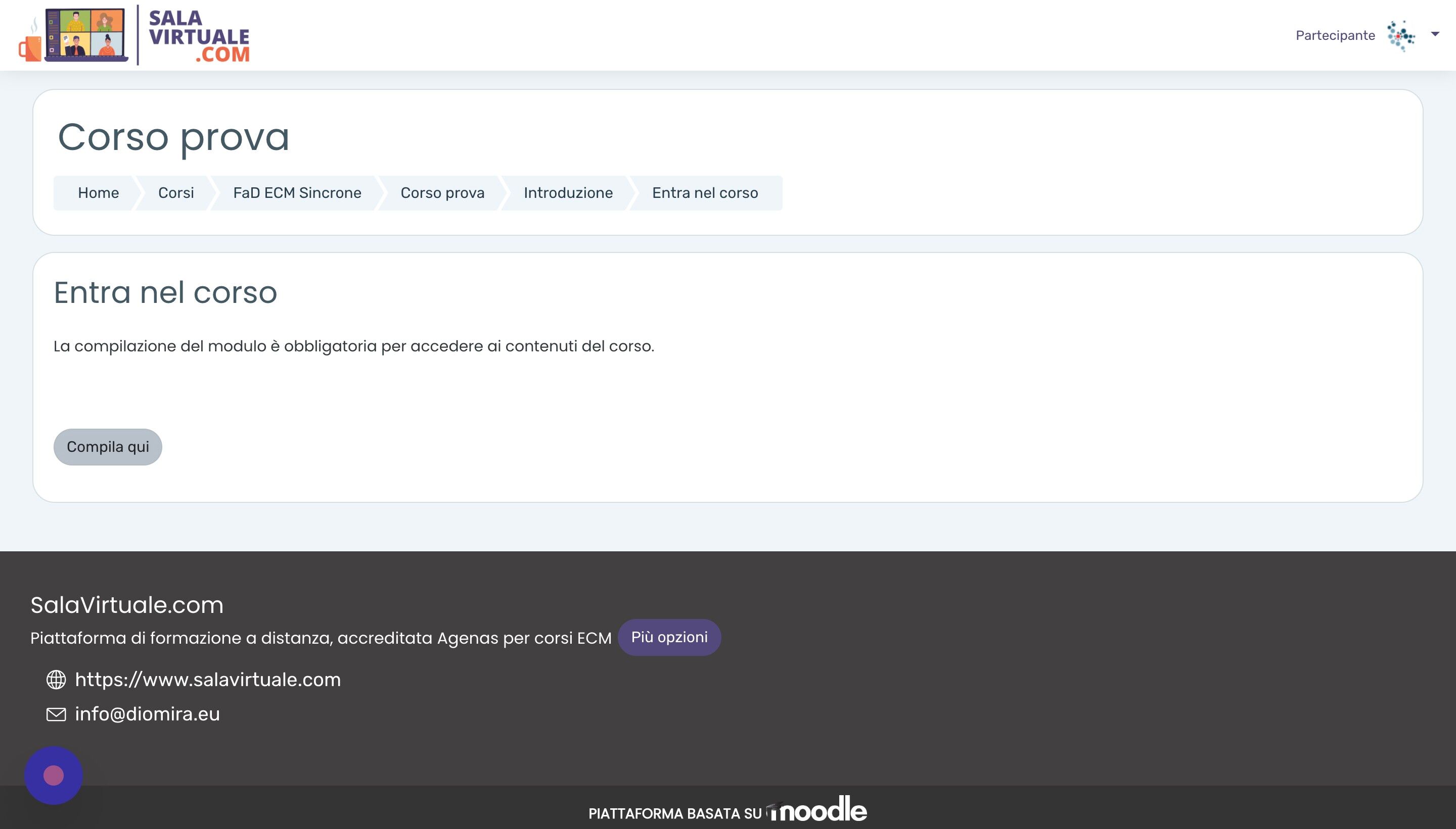 0 - Come accedere a un corso