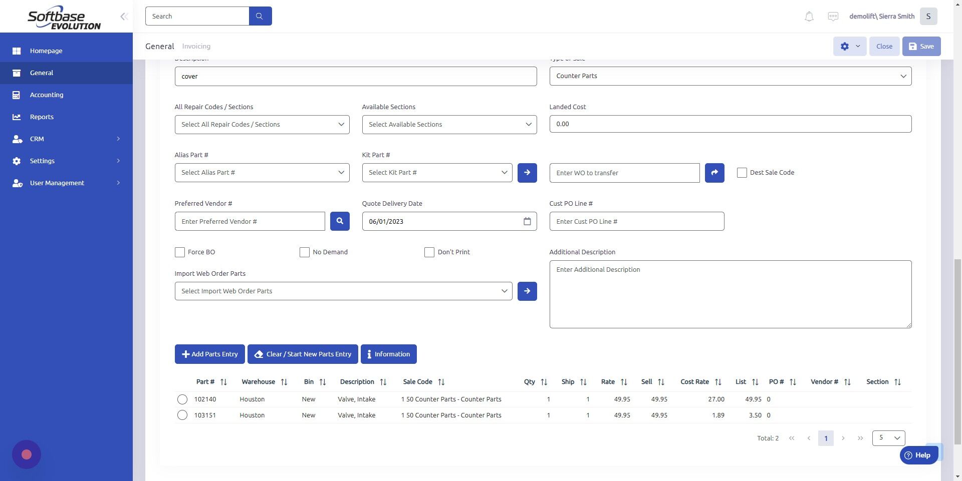 How to Backorder a Part on Work Order
