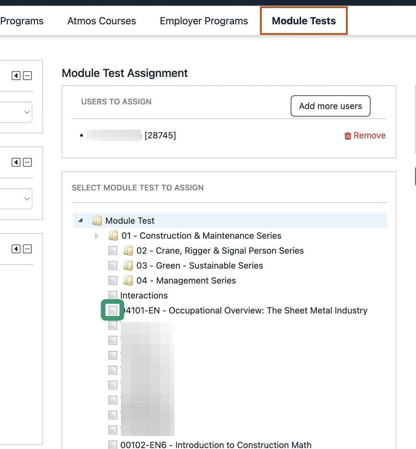 How to assign a test in the NCCER Learning Platform