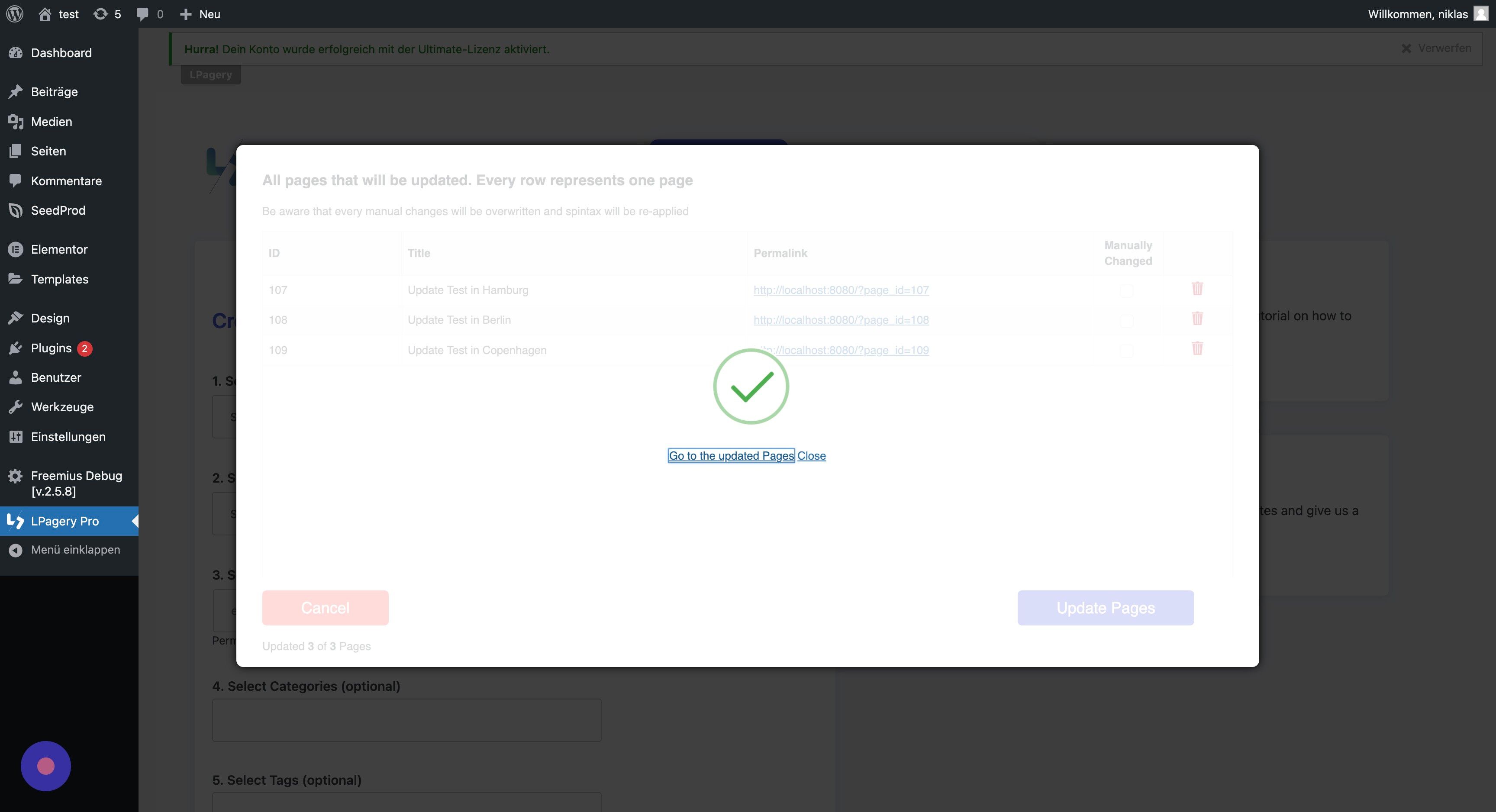 How to Update Created Pages - LPagery
