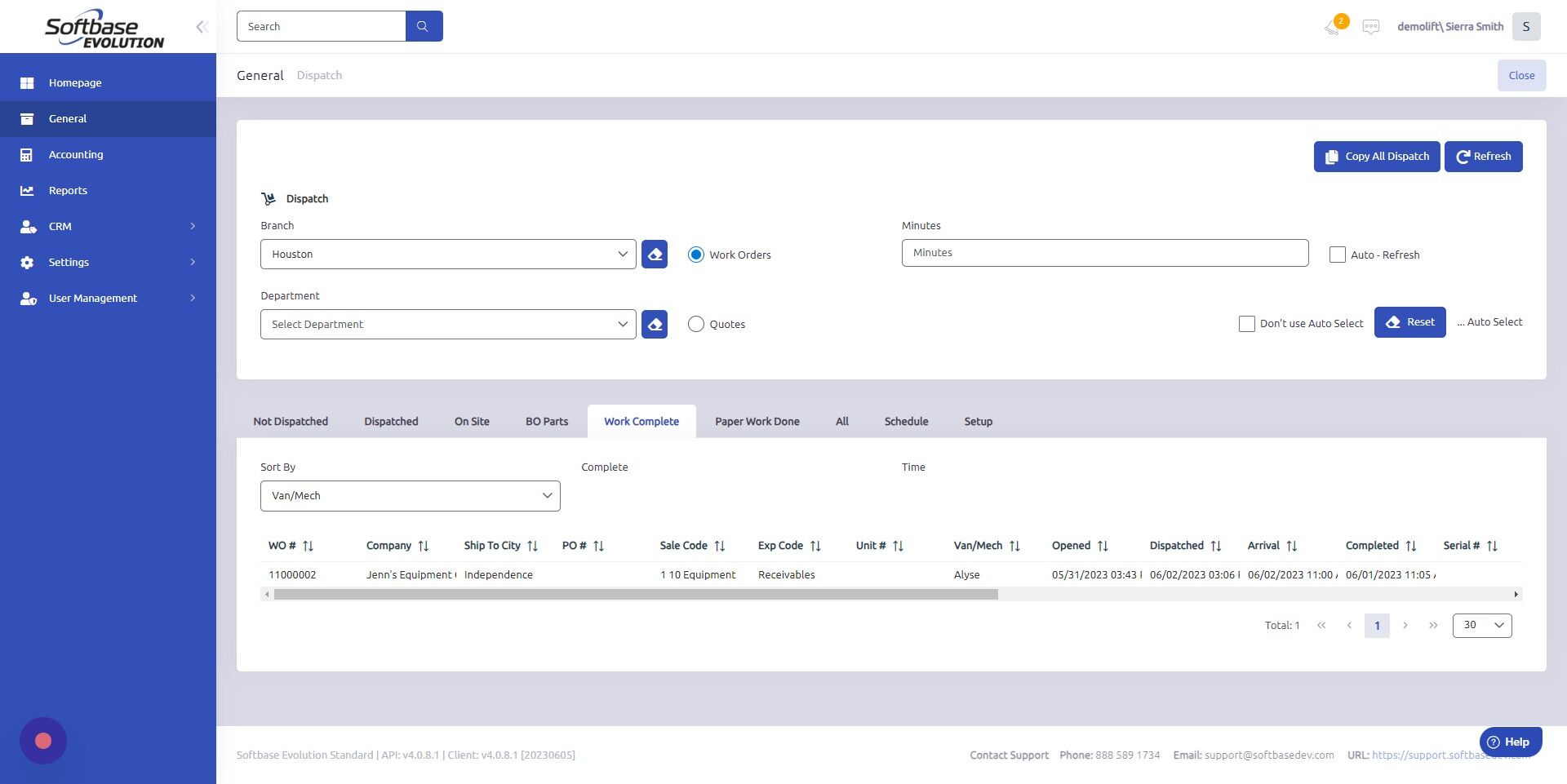 Dispatch Program Tabs