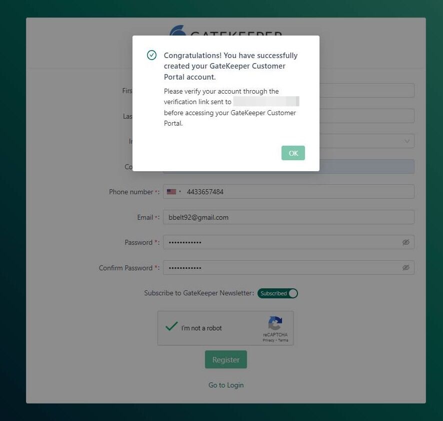 How to create a portal account? – GateKeeper