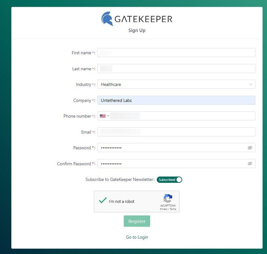 How to create a portal account? – GateKeeper