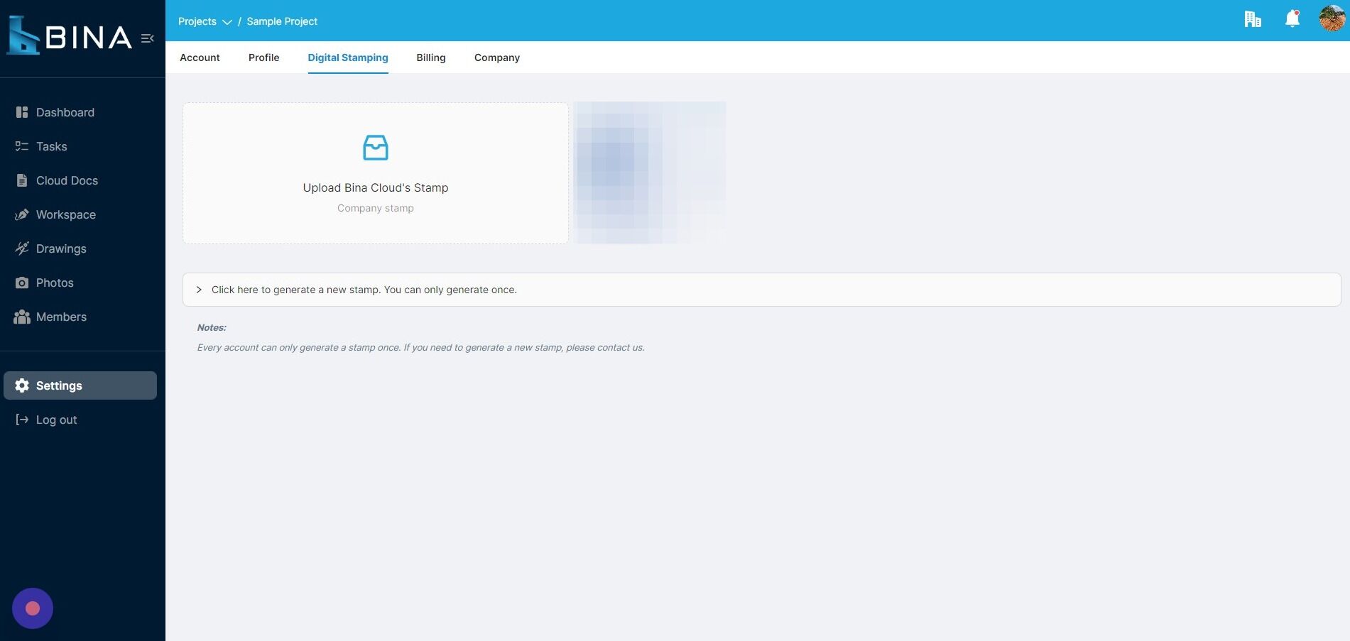 Create Digital Stamp - BINA User Manual