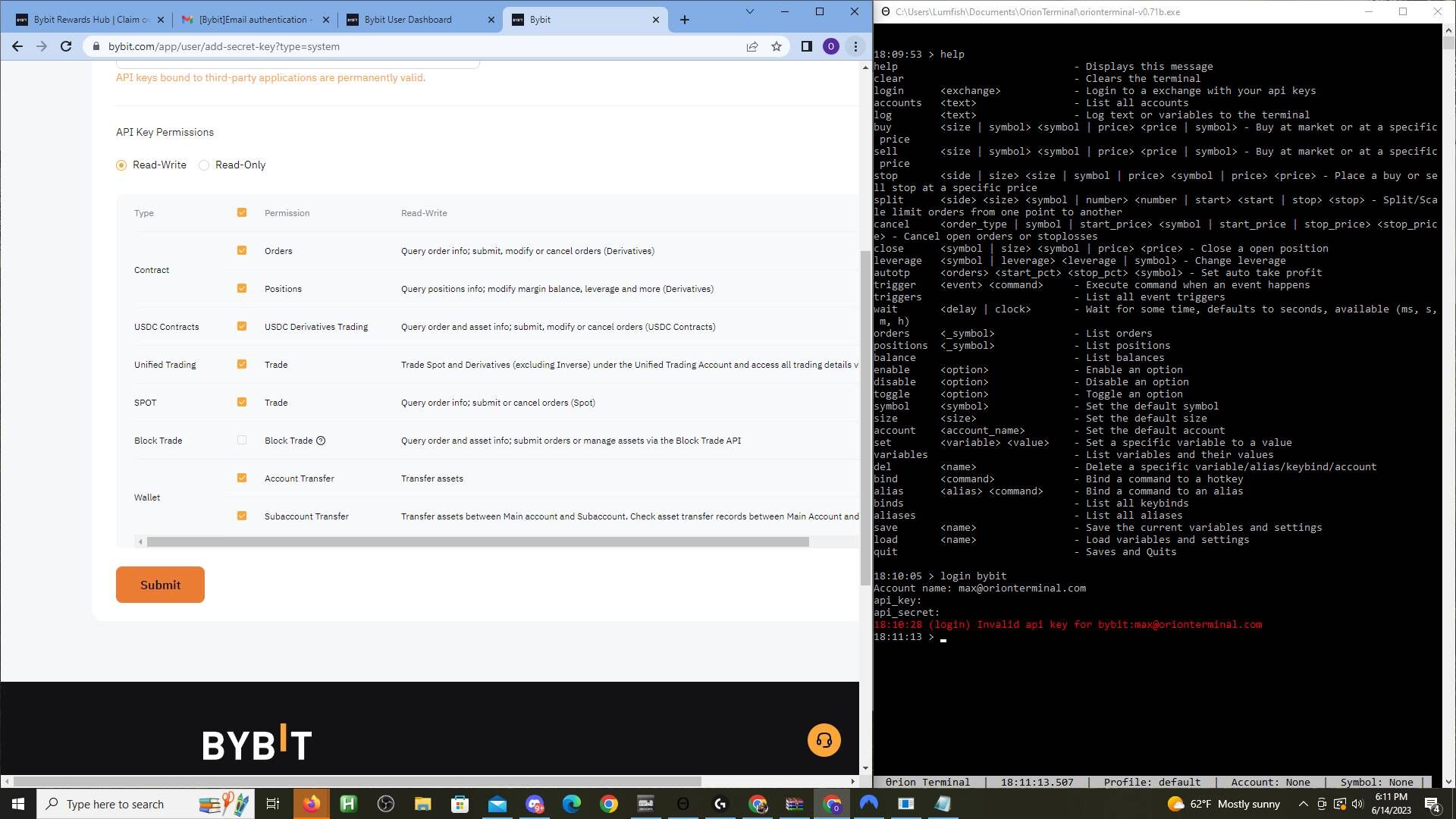 Bybit Account and API Key Creation - Orion Terminal