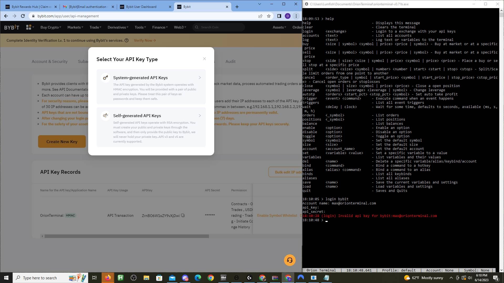 Bybit Account and API Key Creation - Orion Terminal