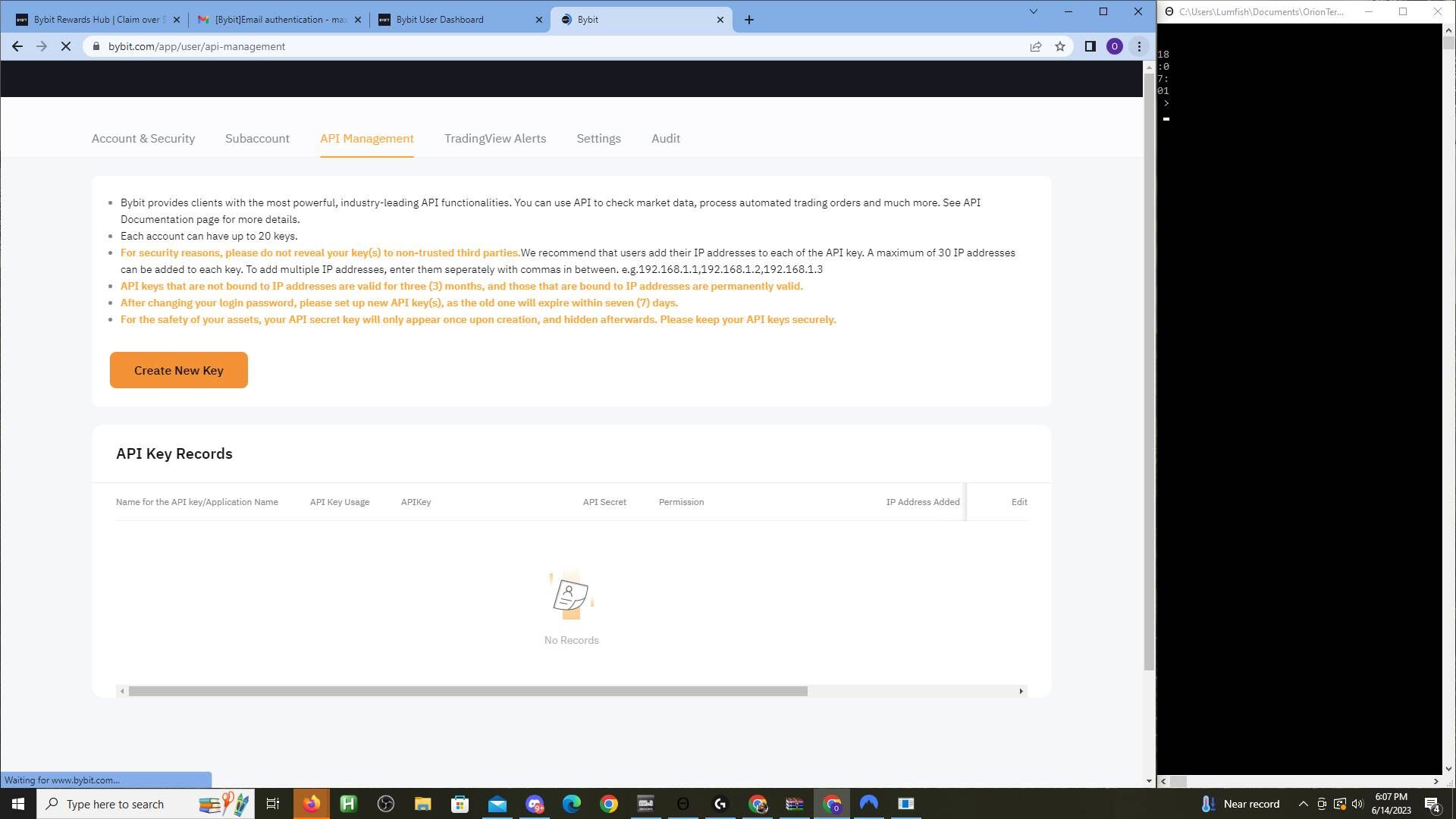 Bybit Account and API Key Creation - Orion Terminal