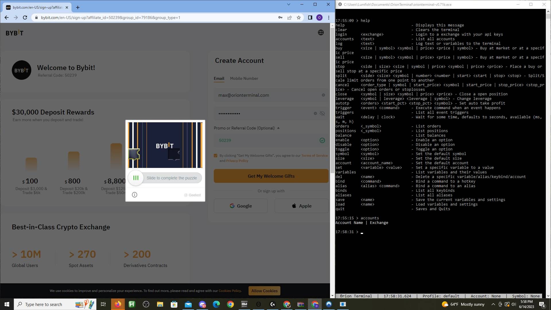Bybit Account and API Key Creation - Orion Terminal