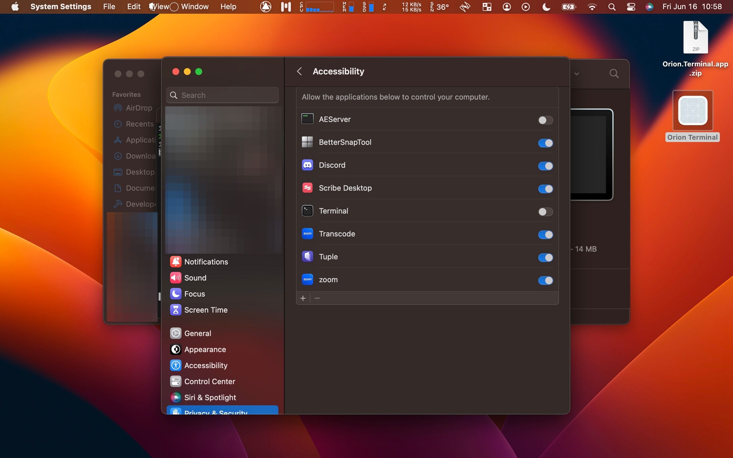 macOS Installation - Orion Terminal