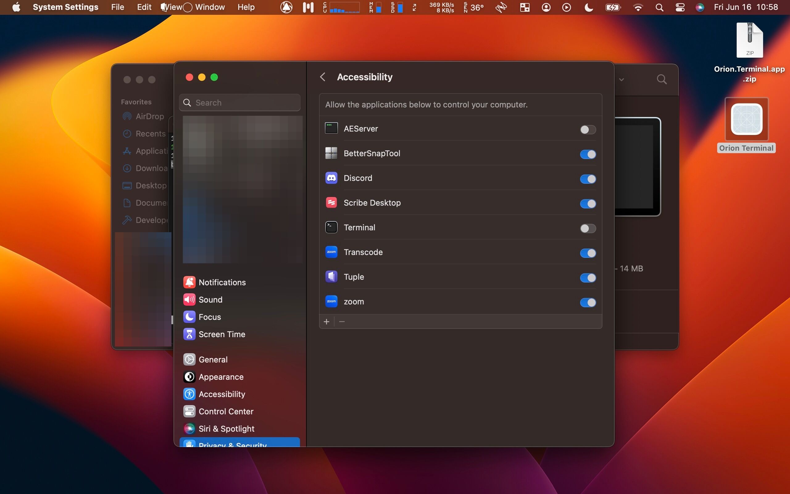 macOS Installation - Orion Terminal