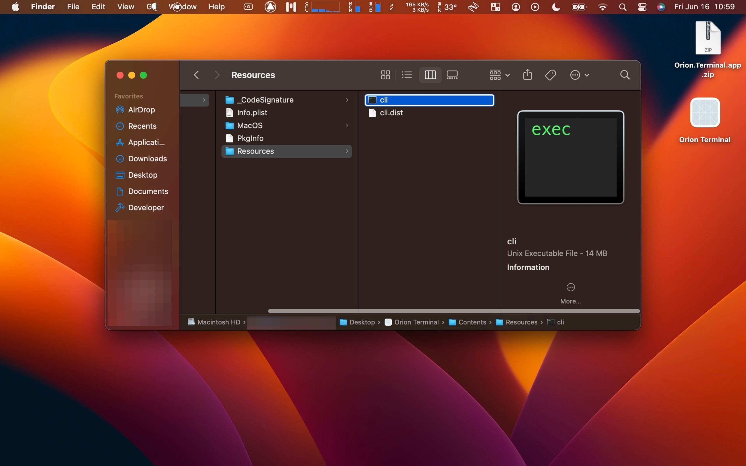 macOS Installation - Orion Terminal