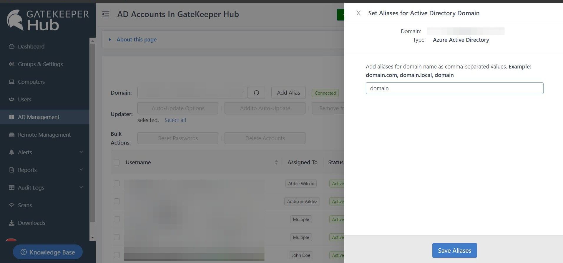 How to setup aliases for Active Directory Domain. – GateKeeper