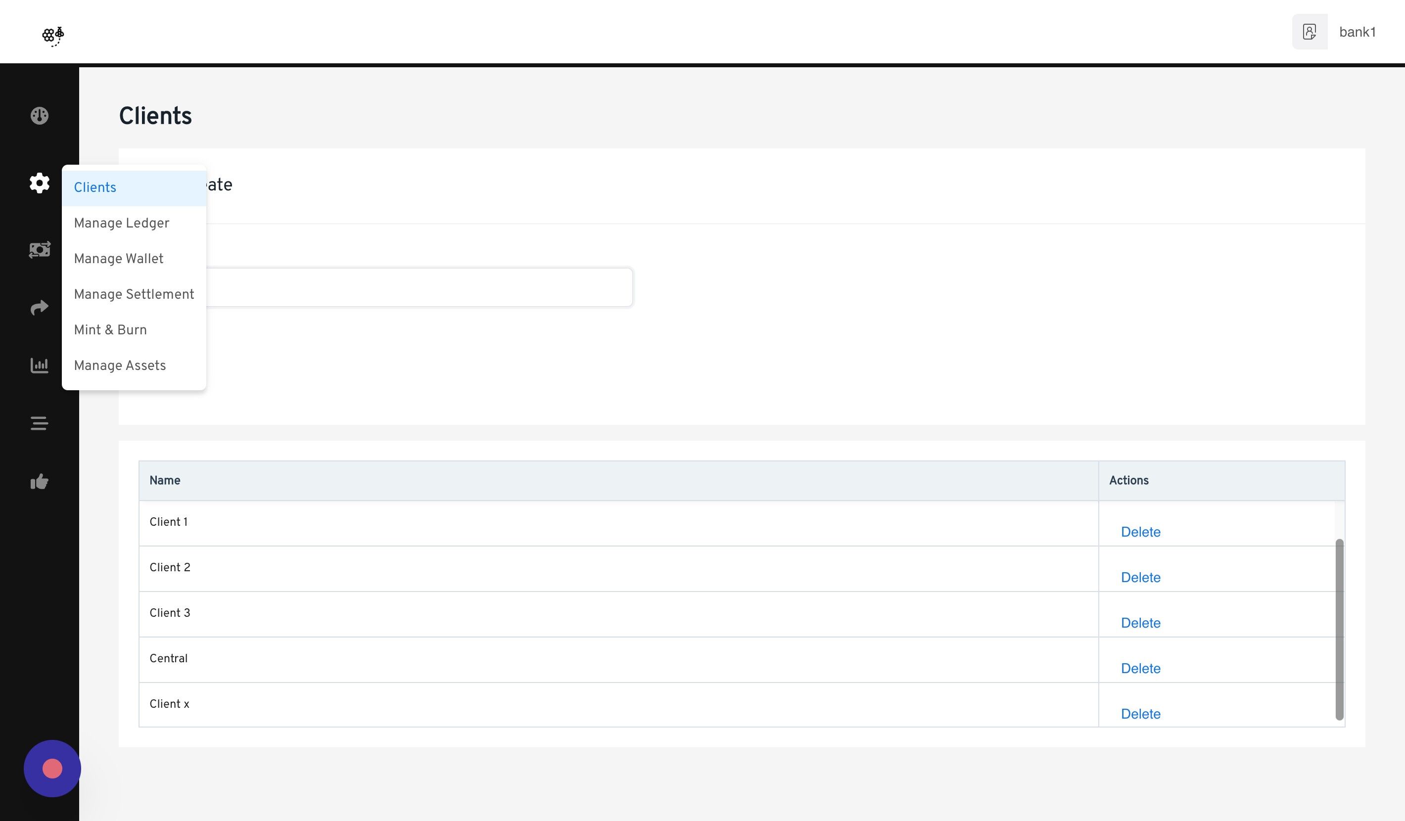 Delete a Client on LedgerSwarm - LedgerSwarm