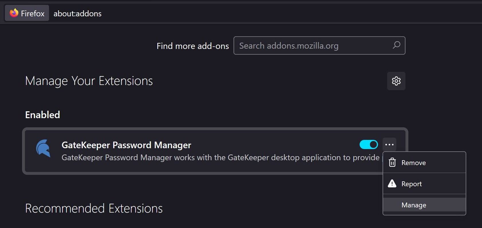 How to enable the GateKeeper password manager in privacy windows in ...