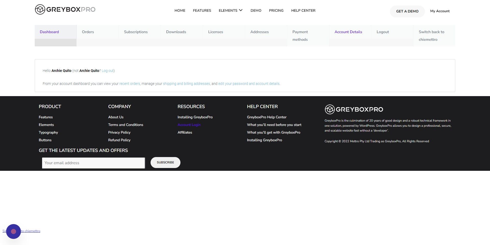 Updating your email address - GreyboxPro
