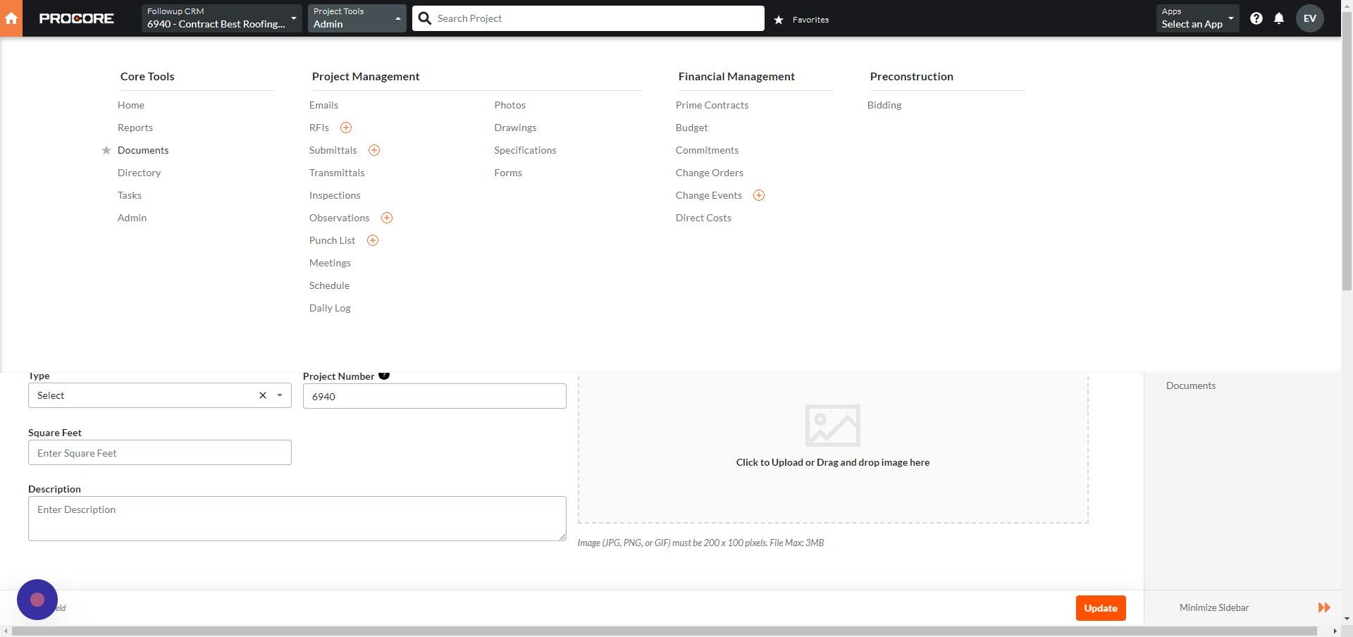 How to push a project from Followup CRM to Procore
