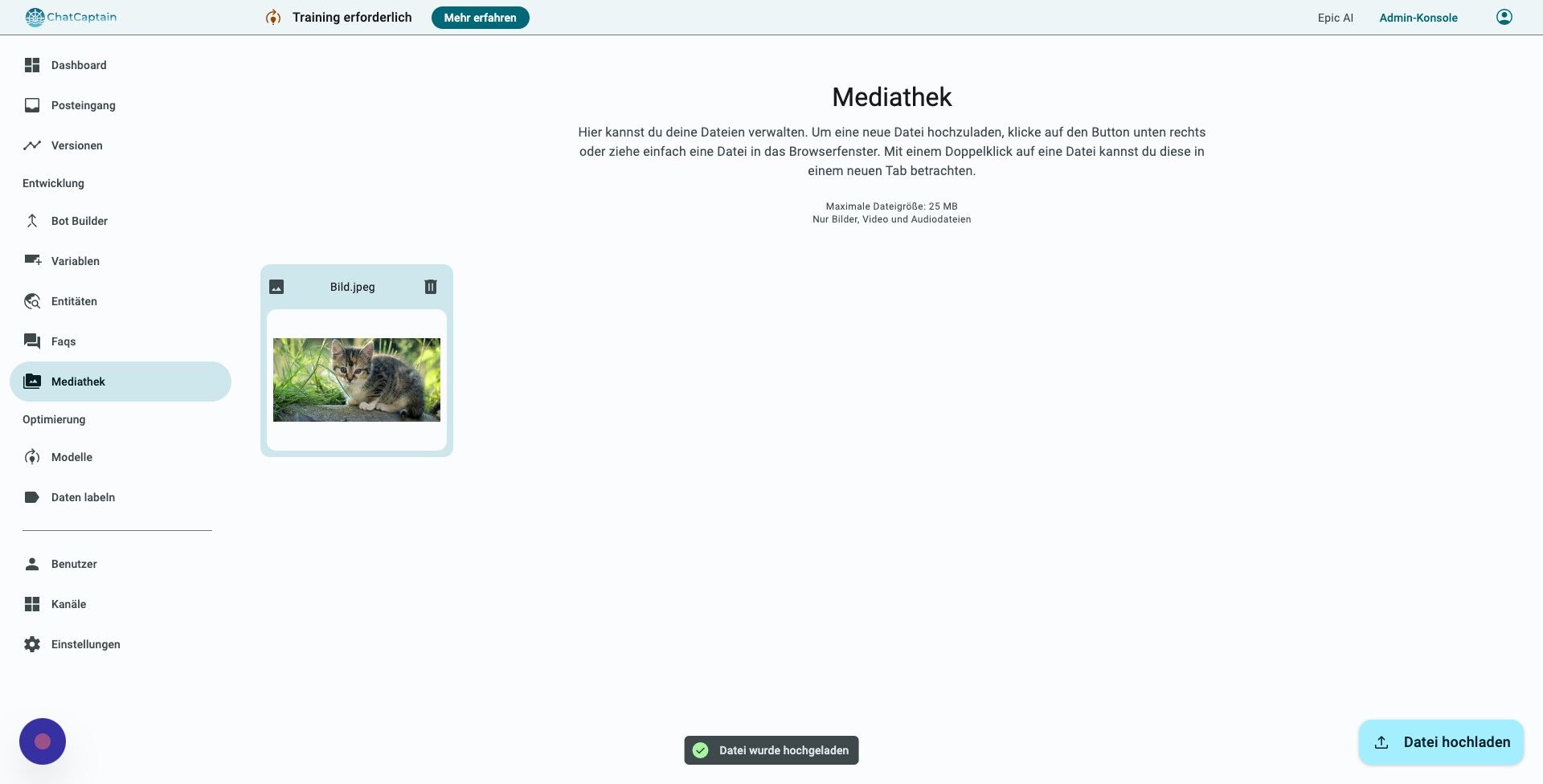 Mediathek - ChatCaptain Handbuch